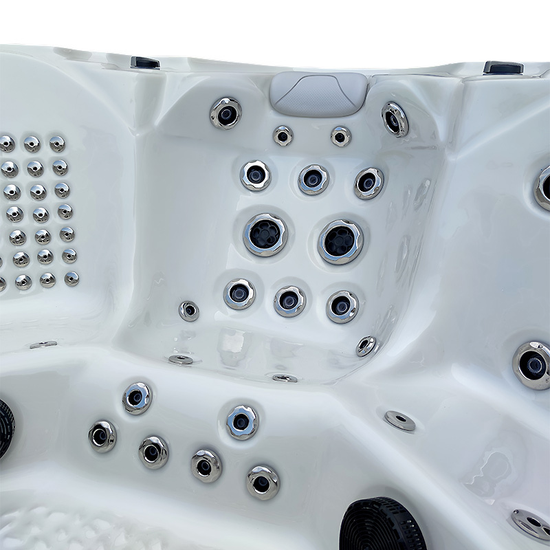 JACUZZI OGRODOWE WANNA SPA560 BIAŁA PERŁA OBUDOWA SZARA 220x220 CM - sklep Hydrosan.eu